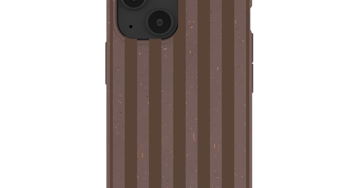 Chocolate Brown Cocoa Stripes iPhone 13 Mini Case – Pela Case