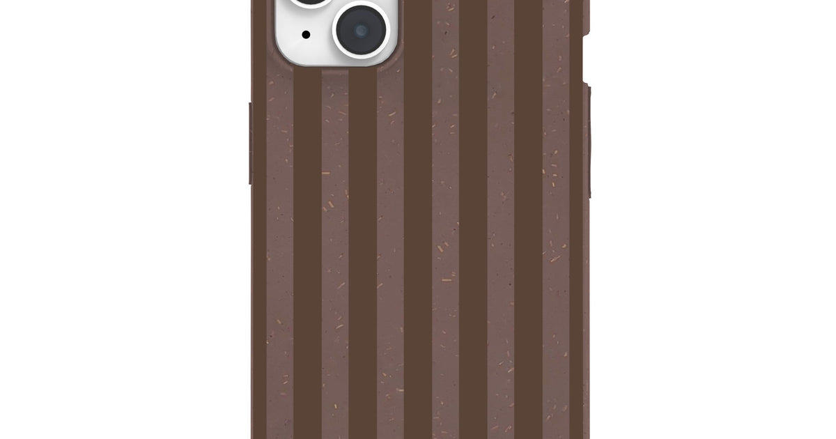 Chocolate Brown Cocoa Stripes iPhone 15 Plus Case – Pela Case