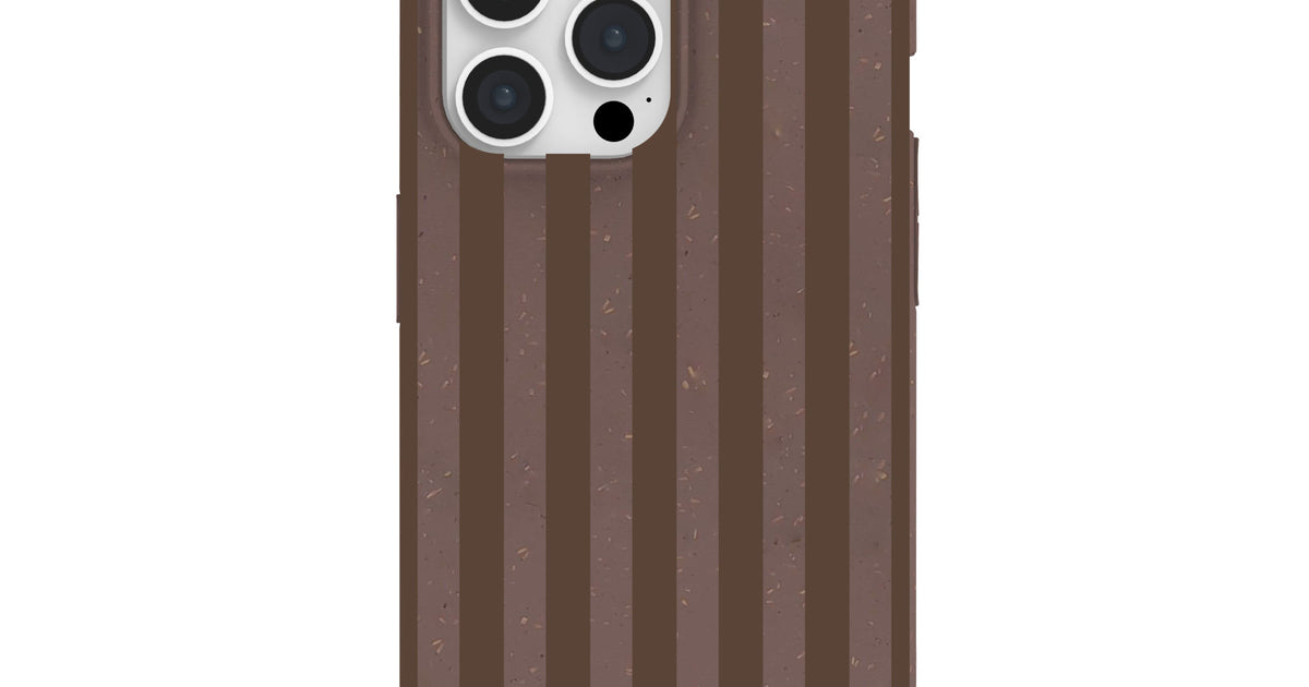Chocolate Brown Cocoa Stripes iPhone 15 Pro Max Case – Pela Case