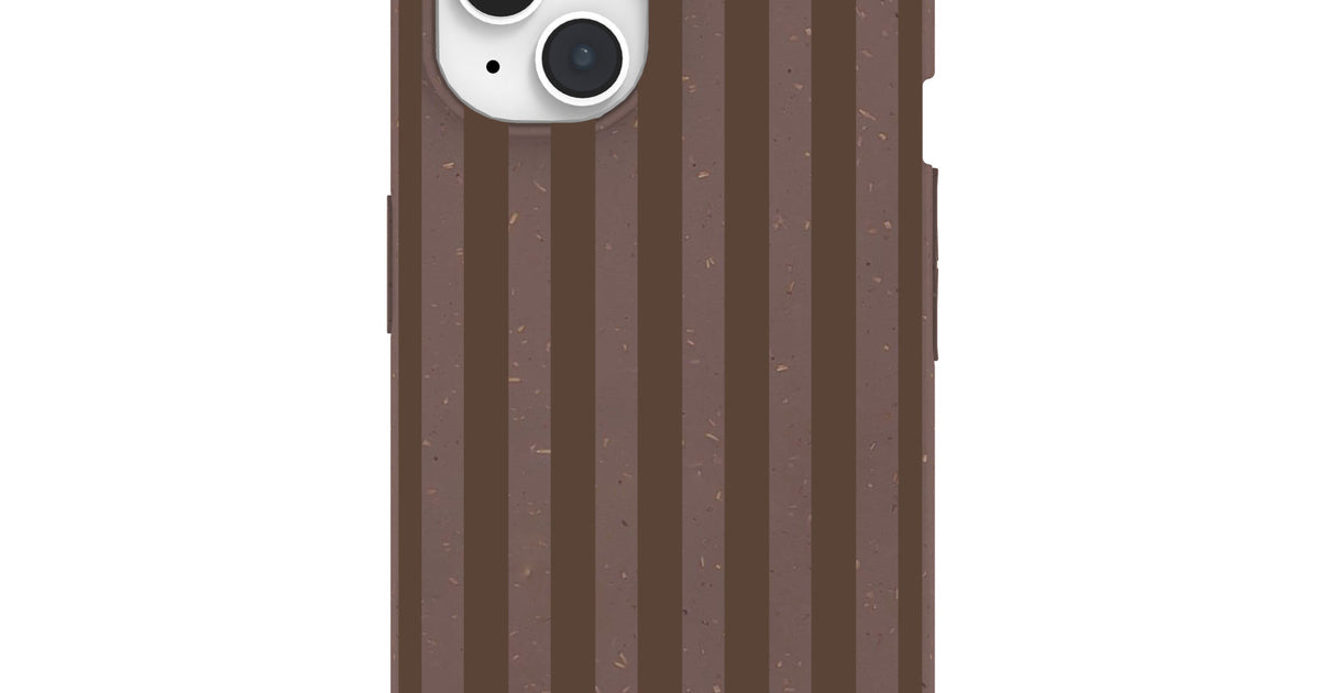 Chocolate Brown Cocoa Stripes iPhone 15 Case – Pela Case