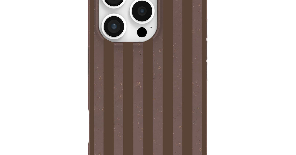 Chocolate Brown Cocoa Stripes iPhone 16 Pro Case – Pela Case