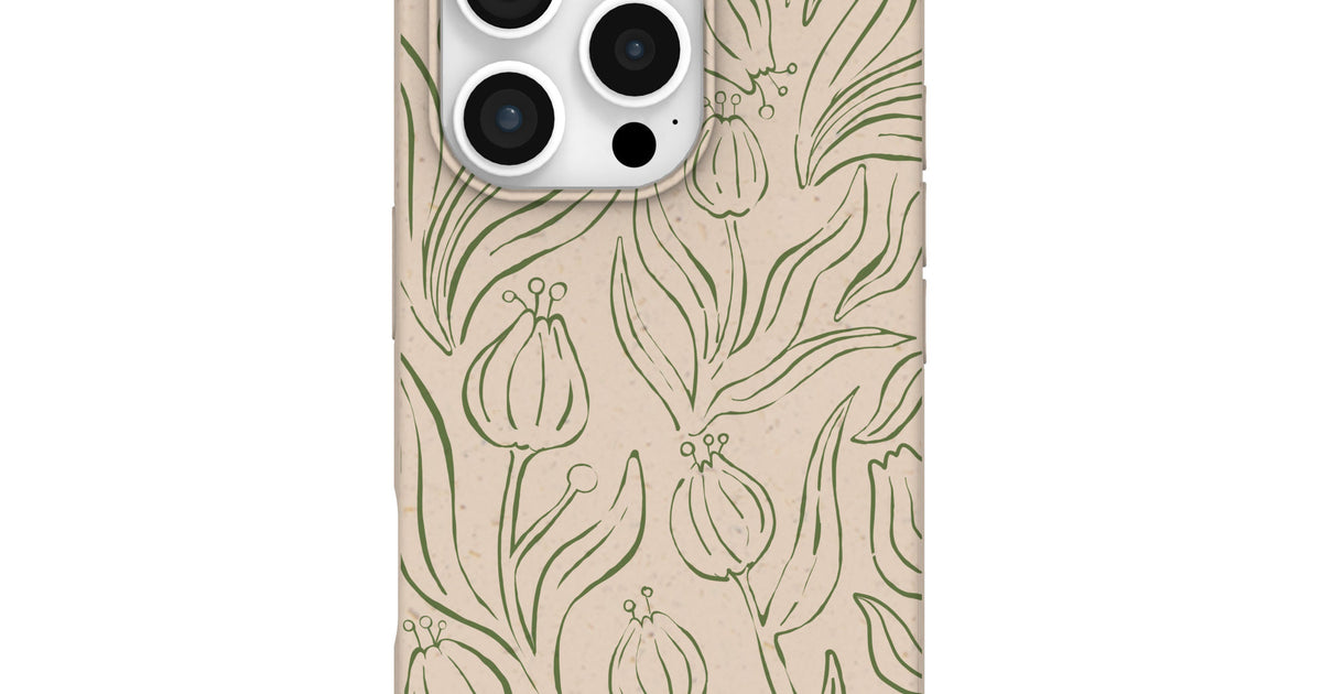 Seashell Floral Flow iPhone 16 Pro Case – Pela Case