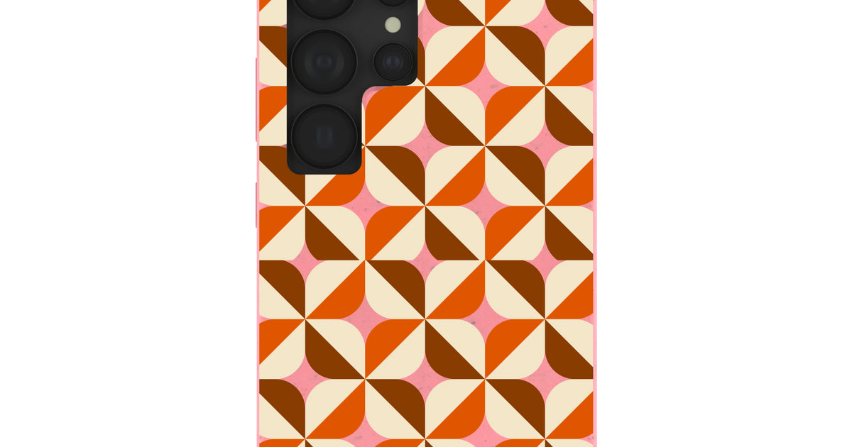 Bubblegum Pink Groovy Tiles Samsung Galaxy S25 Ultra Case – Pela Case