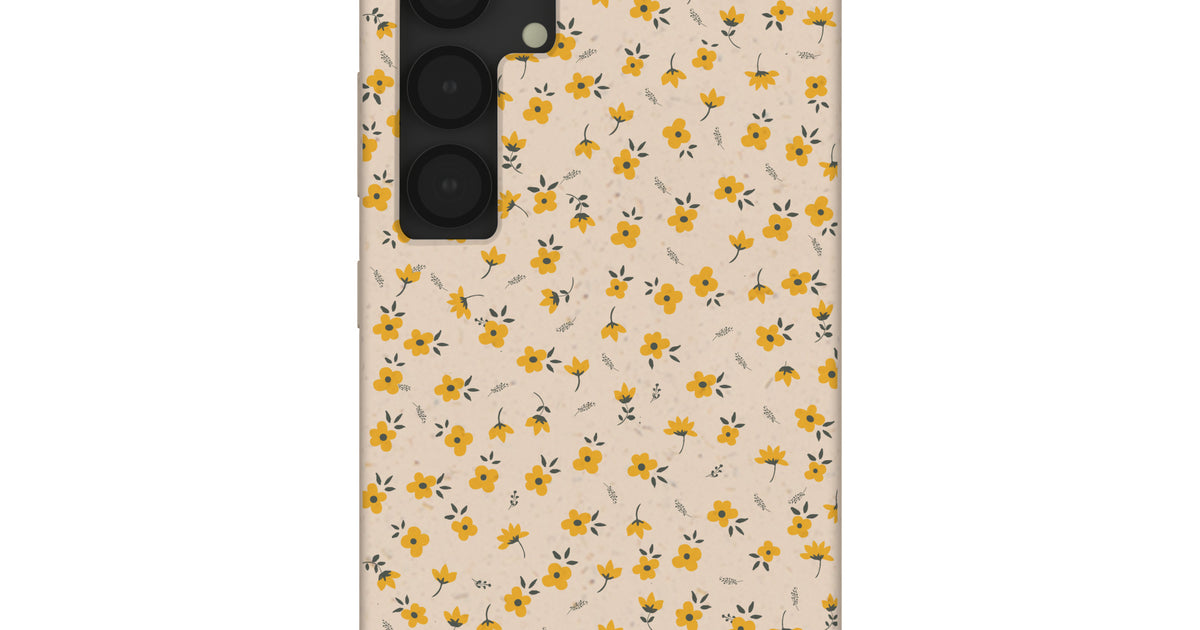 Seashell Little Yellow Flowers Samsung Galaxy S25 Case – Pela Case