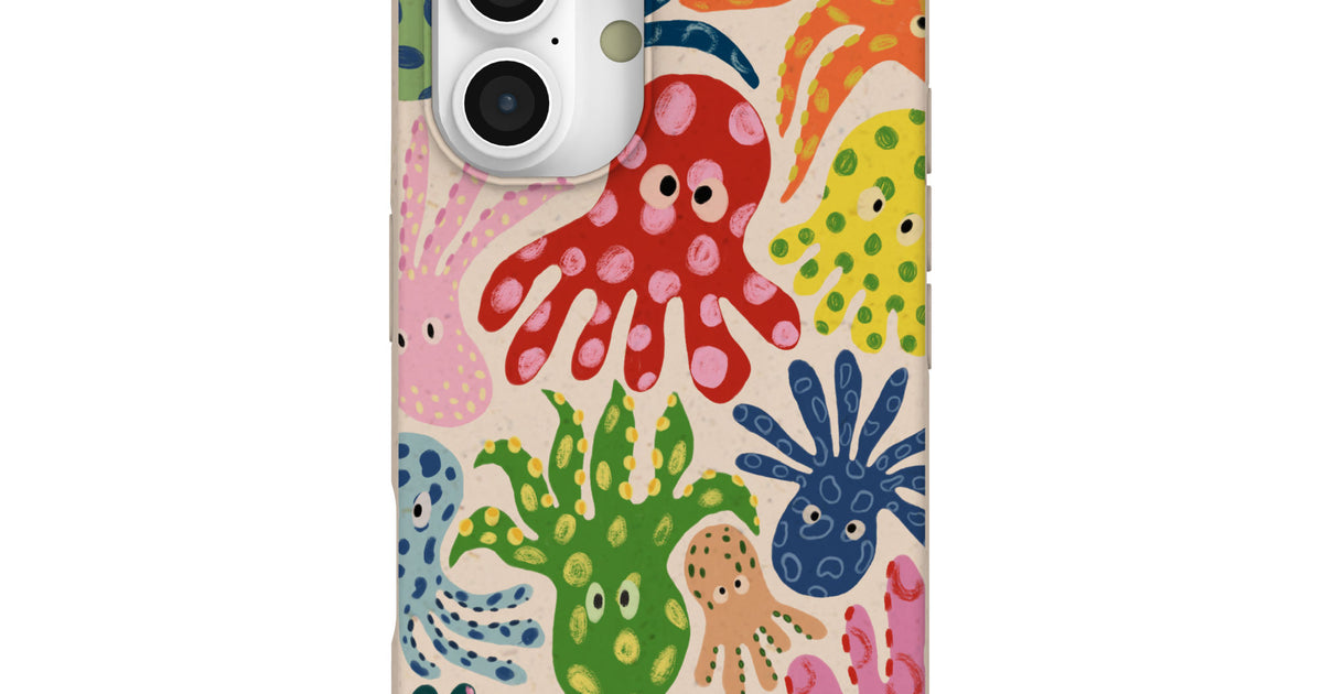 Seashell Octopi iPhone 16 Case – Pela Case