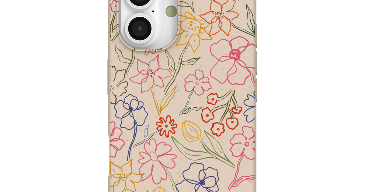 Seashell Petals Sketch iPhone 16 Case – Pela Case