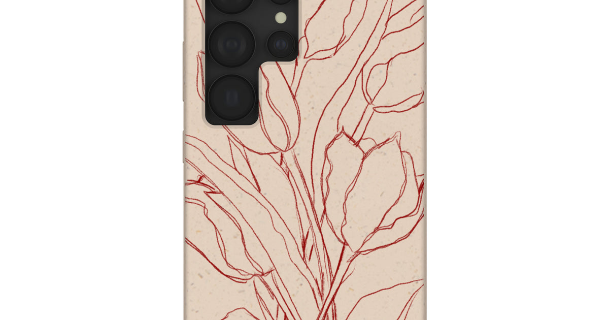 Seashell Tulip Bouquet Samsung Galaxy S25 Ultra Case – Pela Case