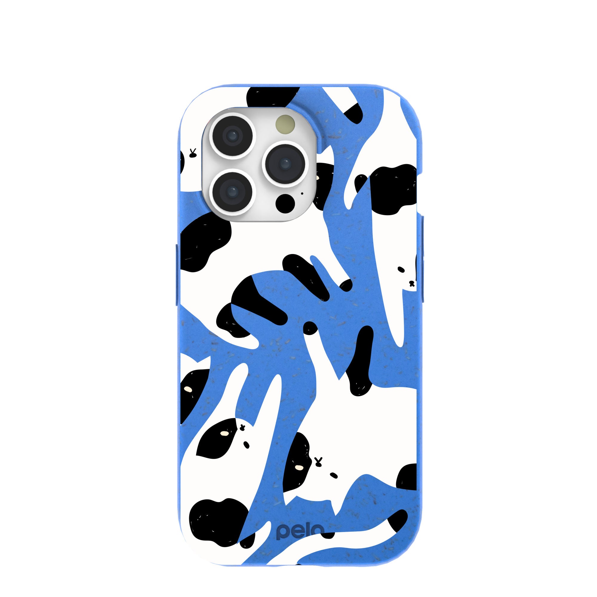 Electric Blue Cat Cow iPhone 15 Pro Case – Pela Case