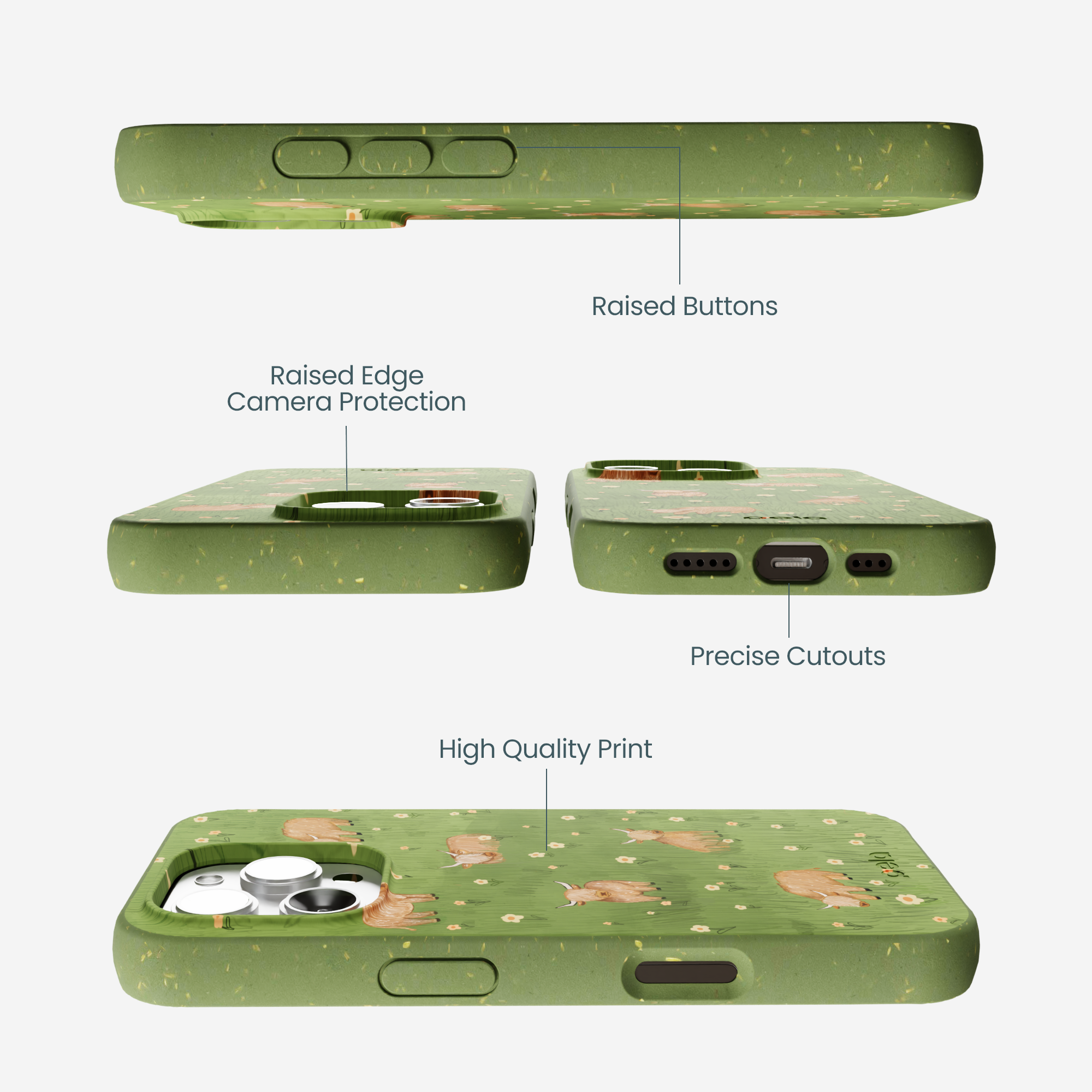 Forest Floor Cozy Cows iPhone 16 Pro Max Case – Pela Case