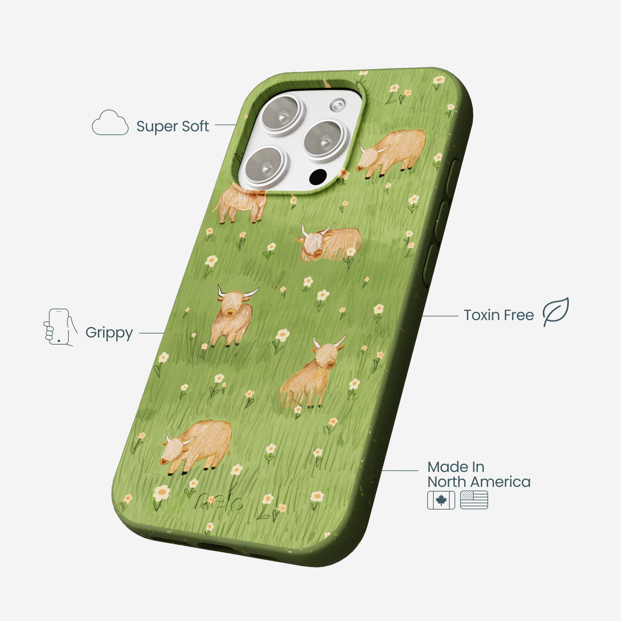 Forest Floor Cozy Cows iPhone 16 Pro Max Case – Pela Case