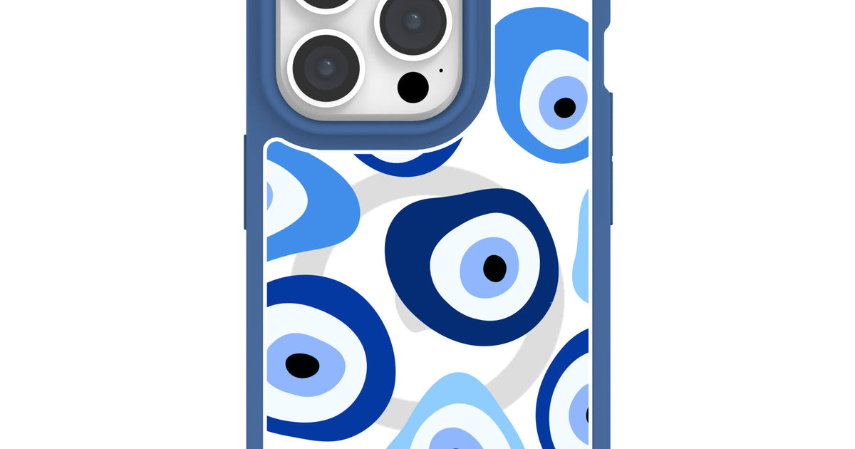 Clear Evil Eye iPhone 15 Pro Case With True Blue Ridge (MagSafe includ ...