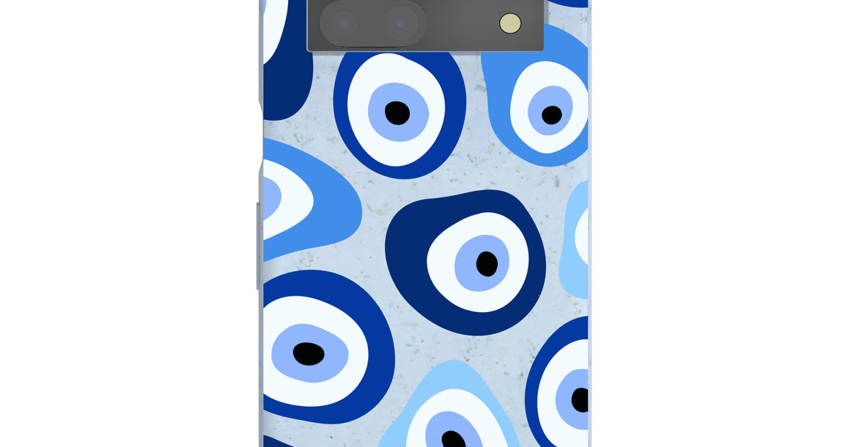 Powder Blue Evil Eye Google Pixel 7a Case – Pela Case