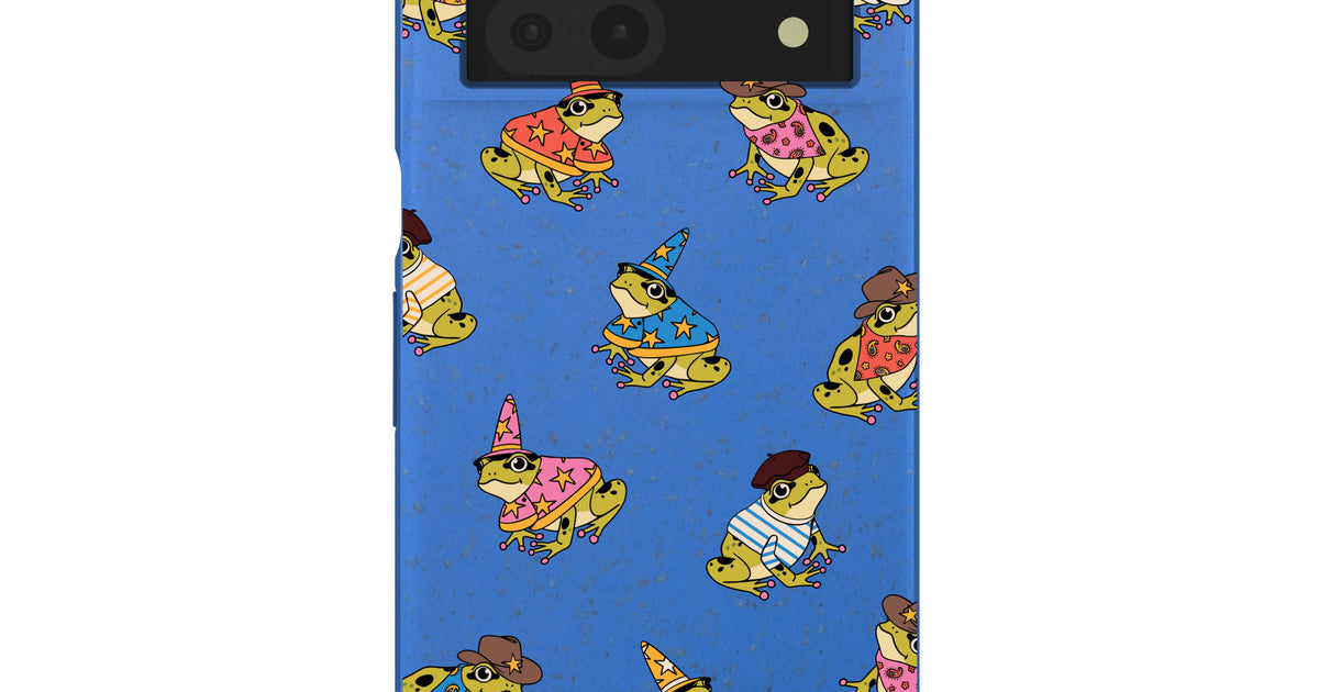 Electric Blue Fancy Frogs Google Pixel 8a Case – Pela Case
