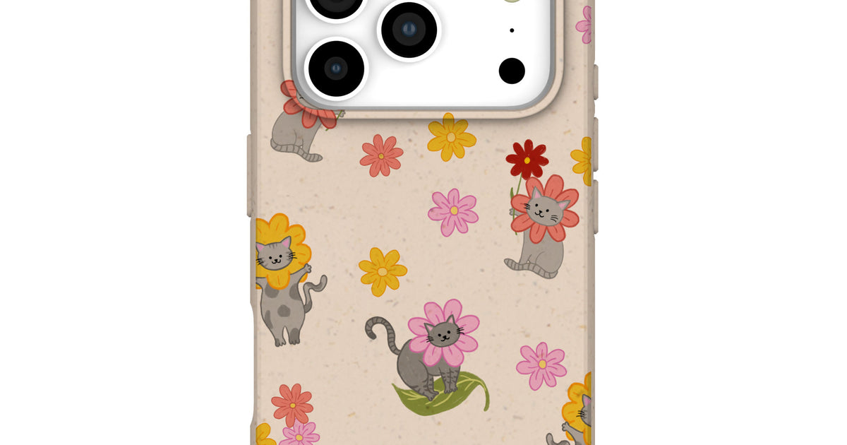 Seashell Flower Cats iPhone 17 Pro Case – Pela Case