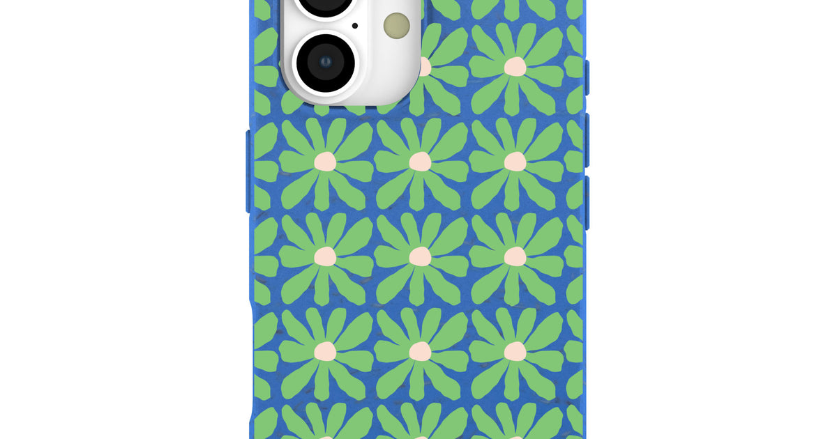 Electric Blue Flower Child iPhone 17 Case – Pela Case
