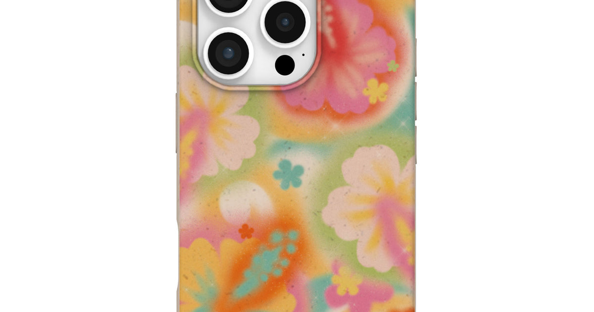 Seashell Hibiscus Glow iPhone 16 Pro Case – Pela Case