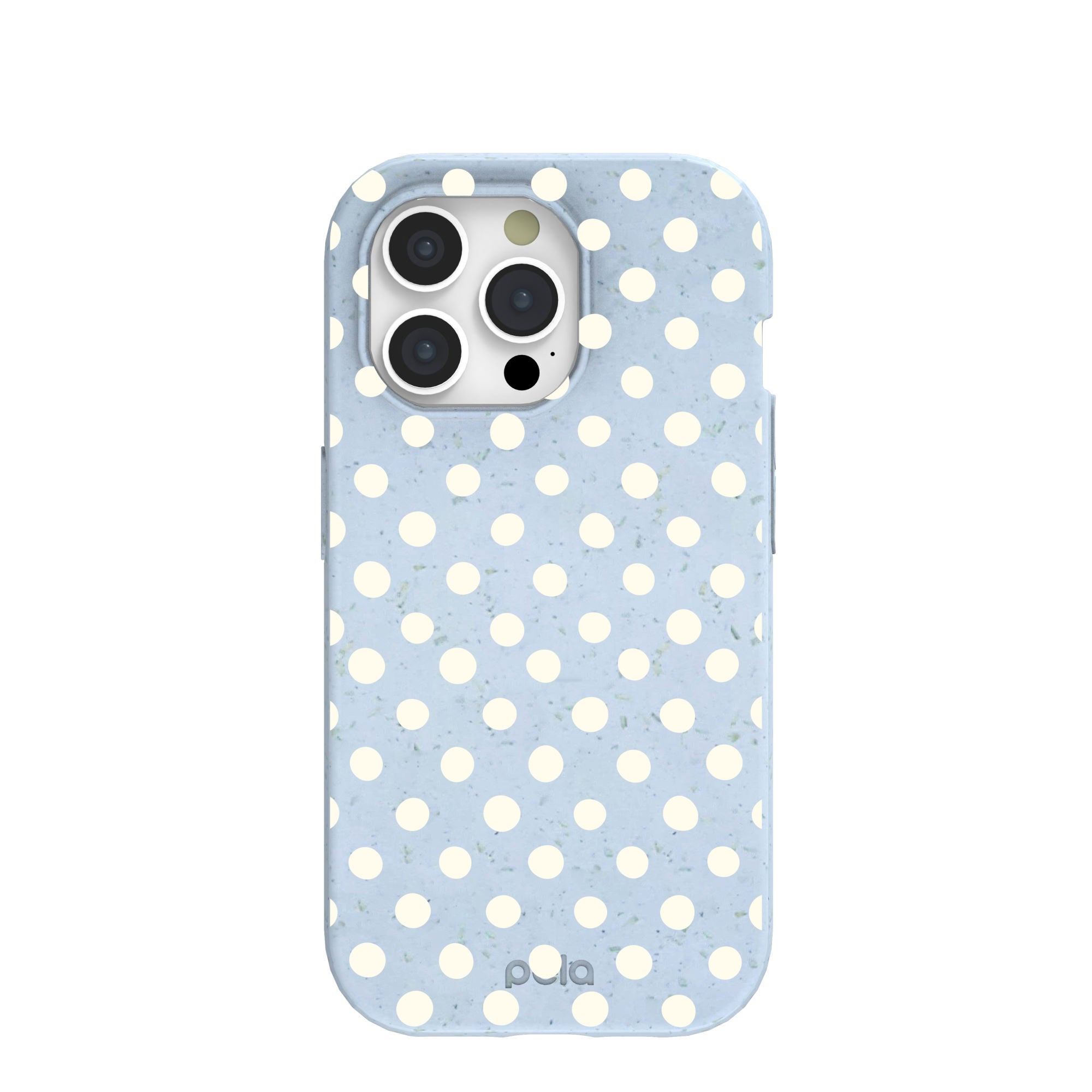 Powder Blue Indigo Dots iPhone 15 Pro Case – Pela Case