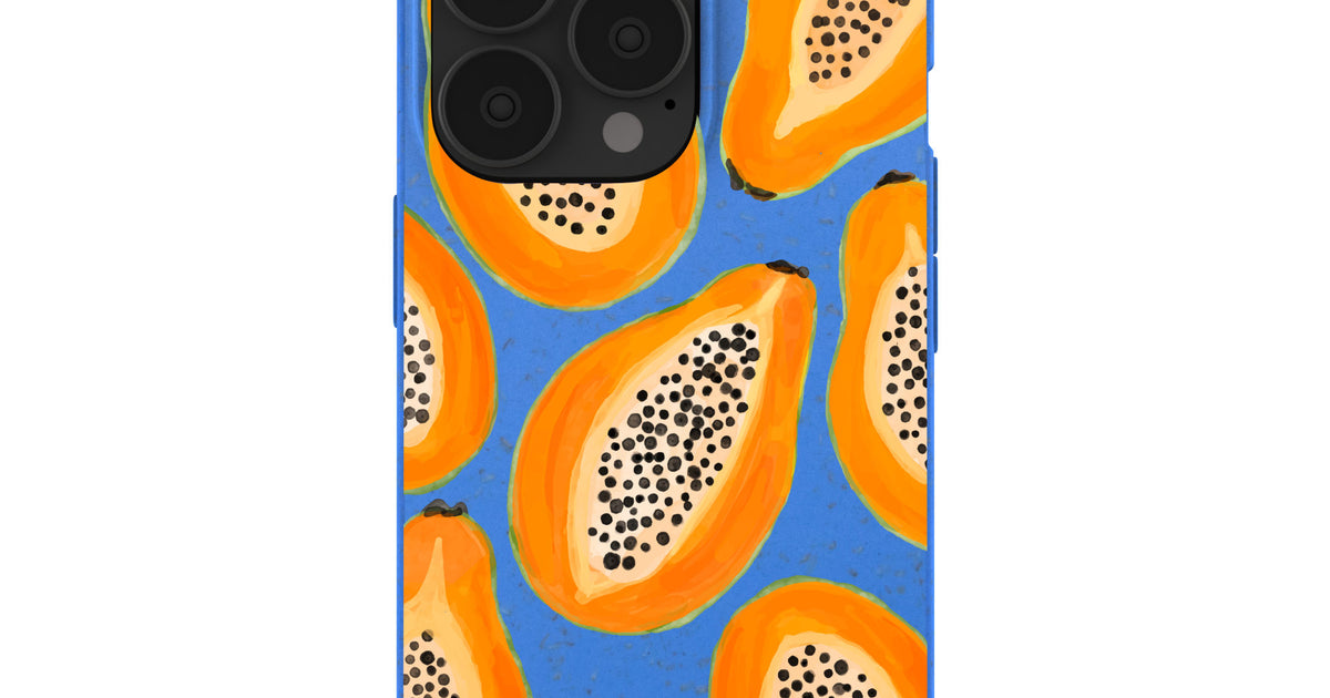 Electric Blue Juicy Papayas iPhone 13 Pro Case – Pela Case