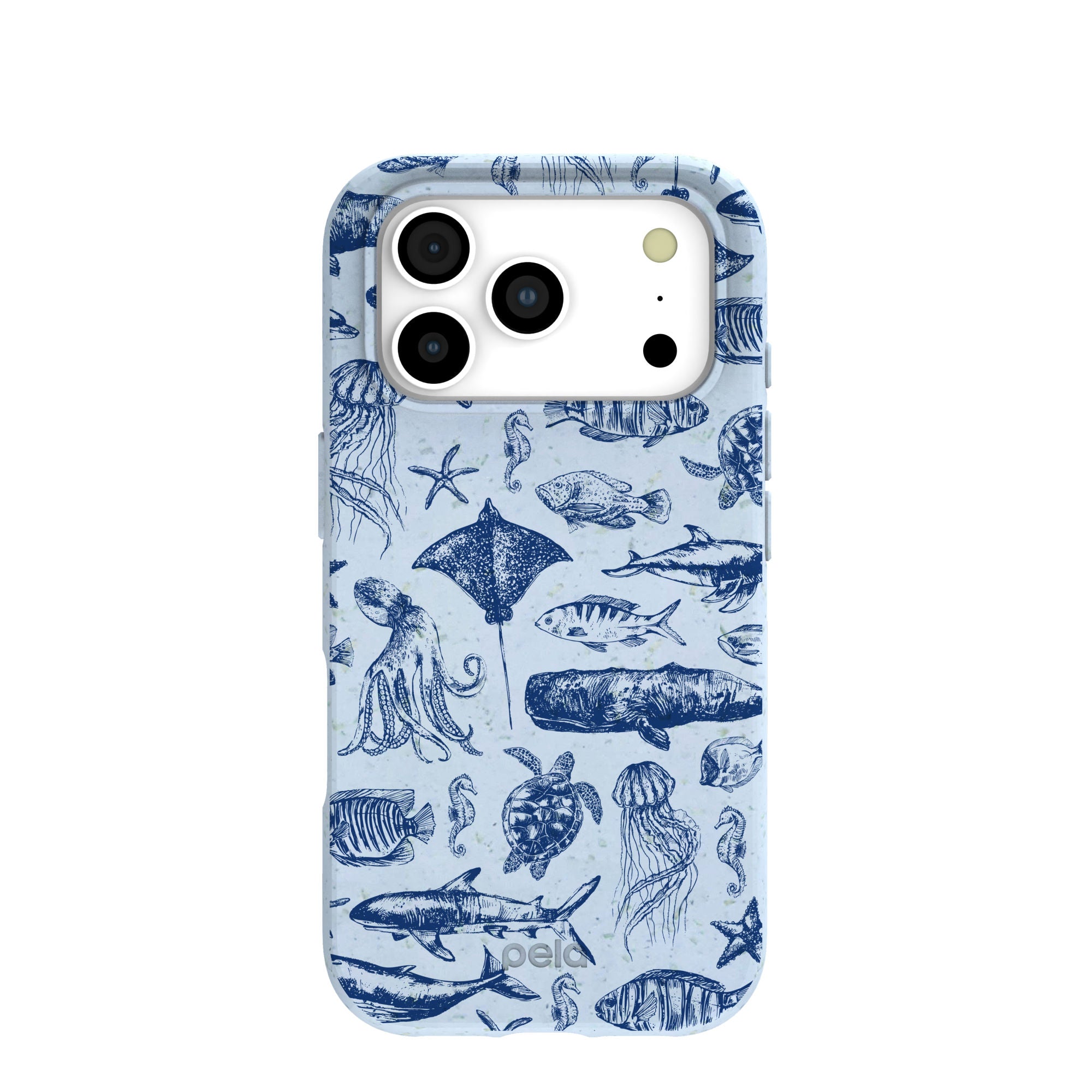 Powder Blue Marine Life iPhone 17 Pro Case – Pela Case