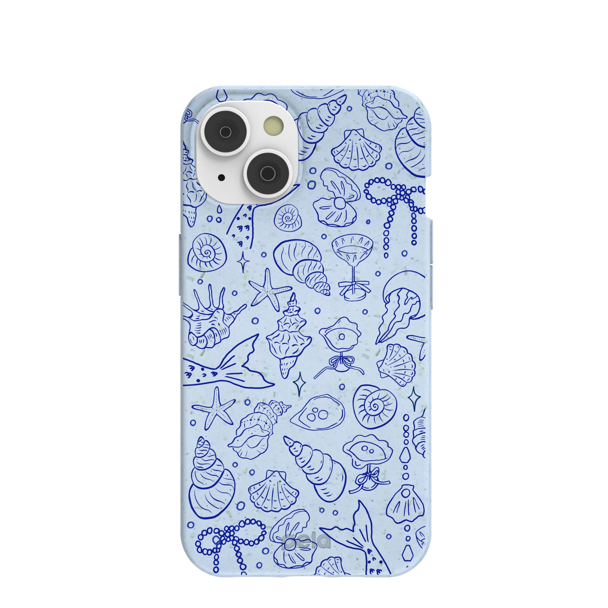 Powder Blue Ocean Charms iPhone 14/16e Case – Pela Case