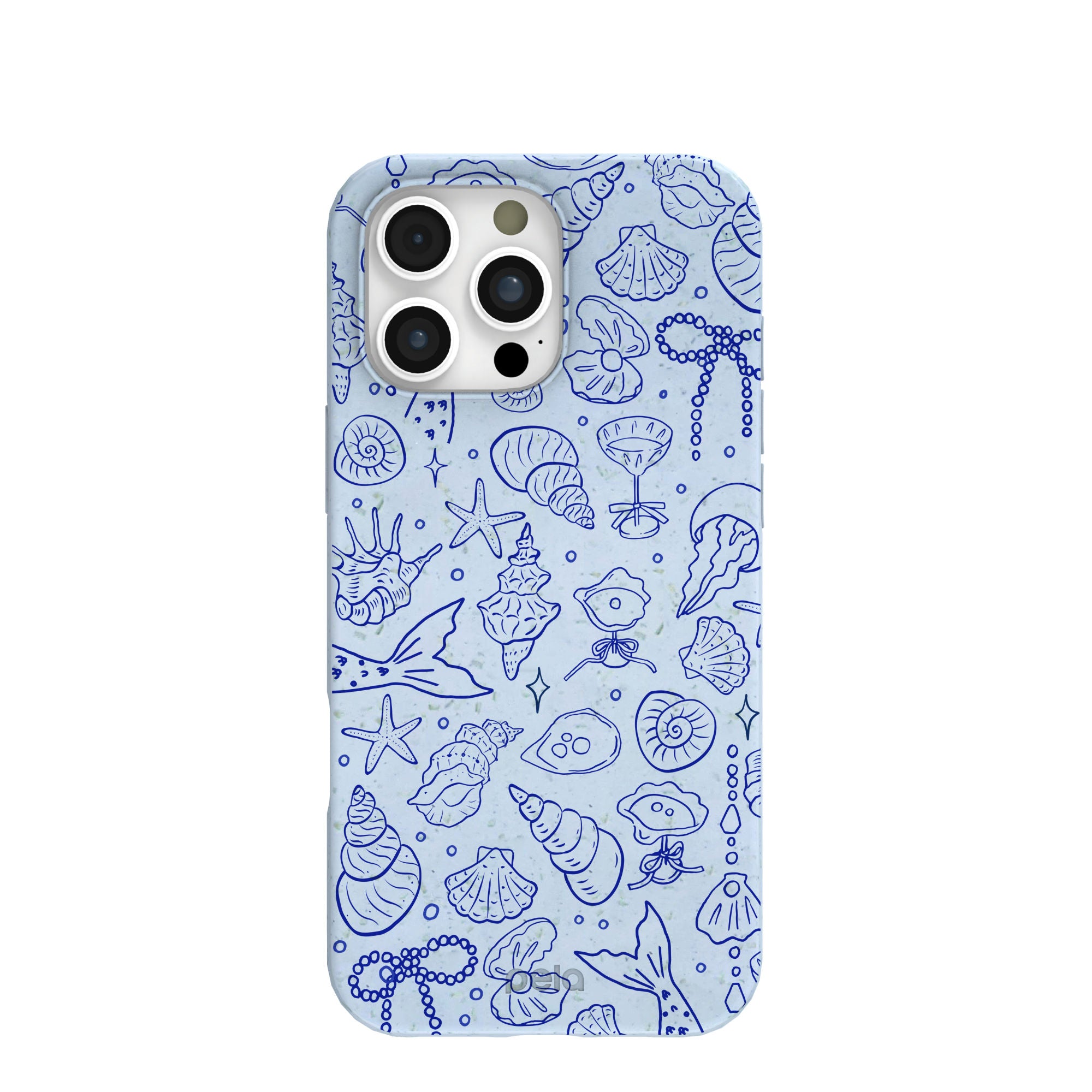 Powder Blue Ocean Charms iPhone 16 Pro Max Case – Pela Case