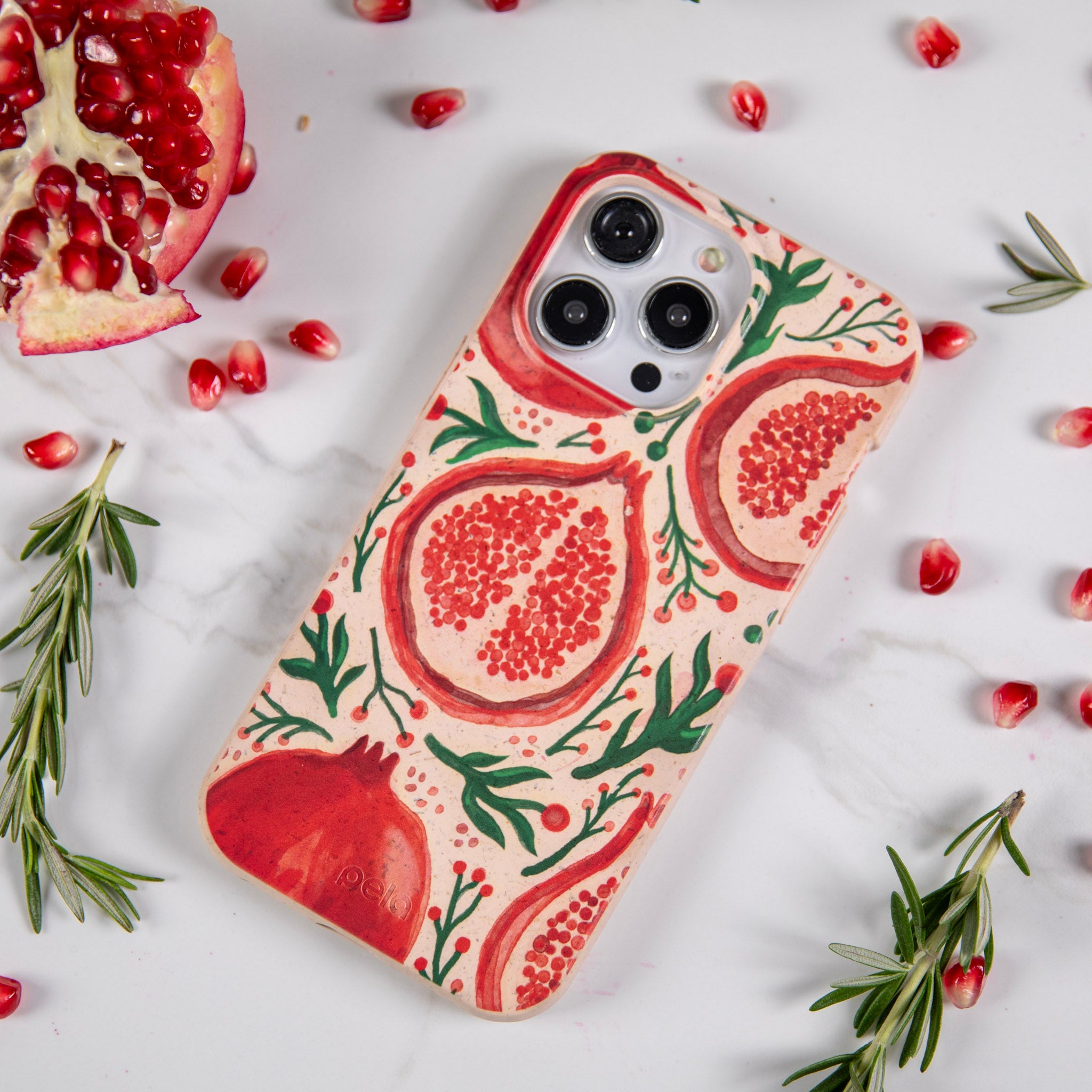 Seashell Pomegranate Cheer iPhone 15 Pro Case – Pela Case