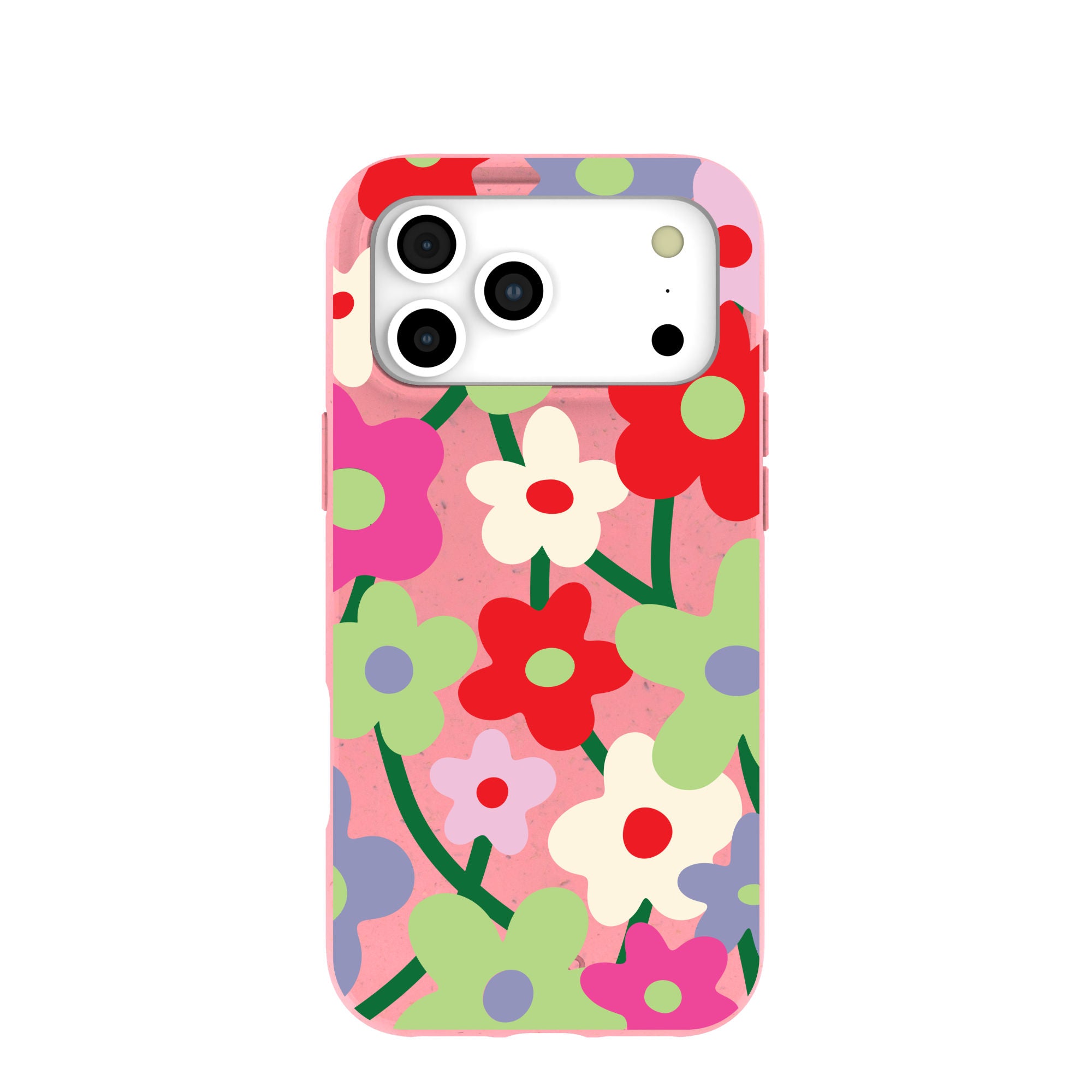 Coque pour iPhone 17 Pro Max à motif coquelicot rose bubblegum – Pela Case