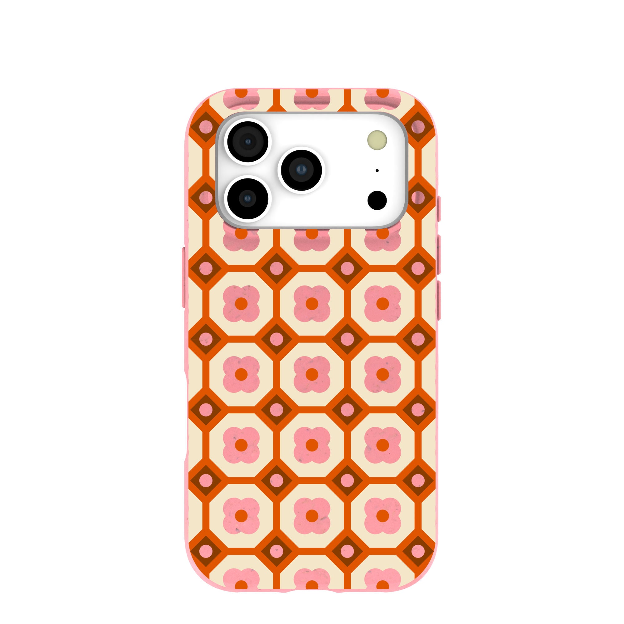 Bubblegum Pink Retro Tiles iPhone 17 Pro Case – Pela Case