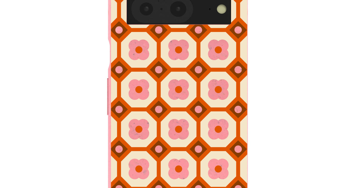 Bubblegum Pink Retro Tiles Google Pixel 8 Case – Pela Case