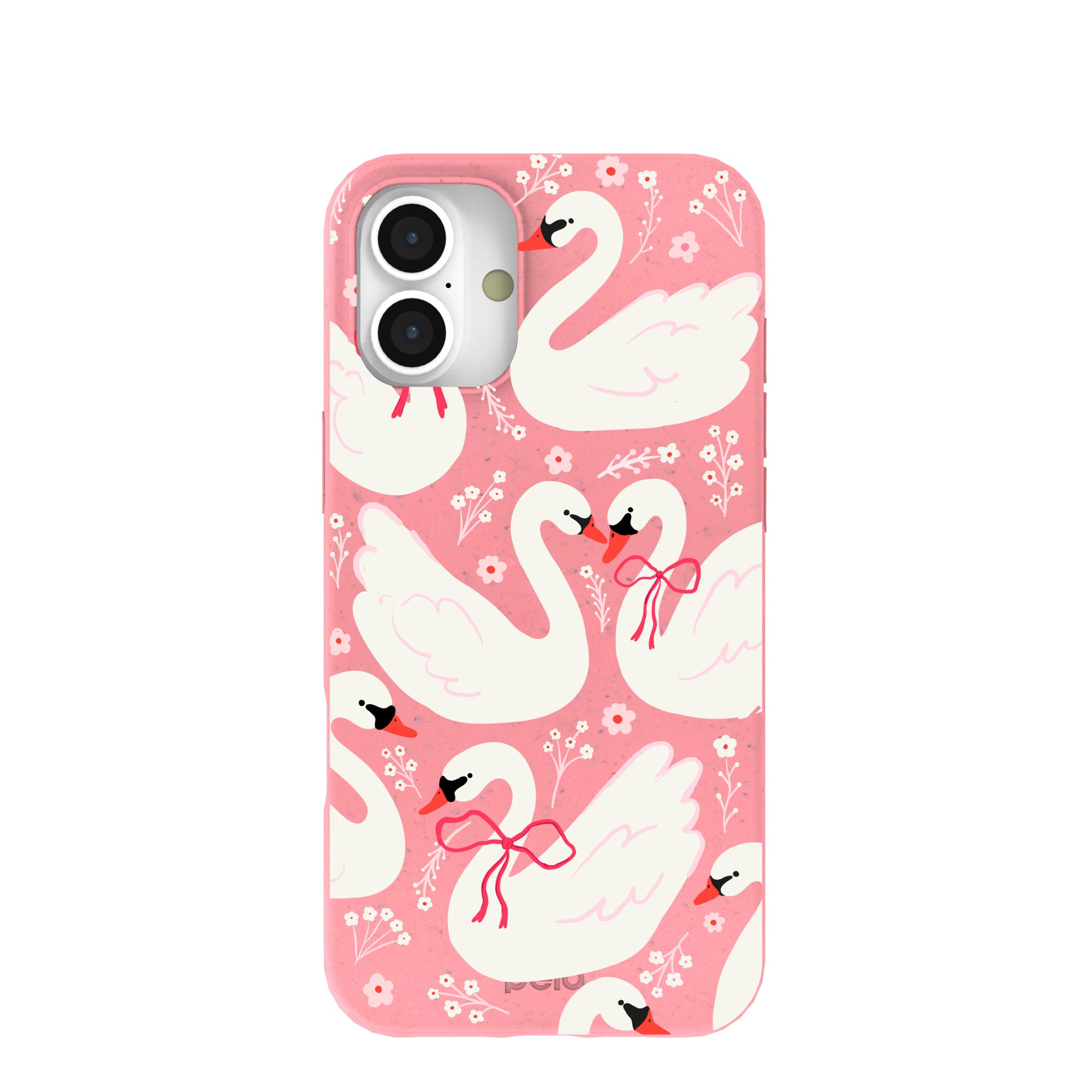 Bubblegum Pink Swan Garden iPhone 16 Plus Case – Pela Case