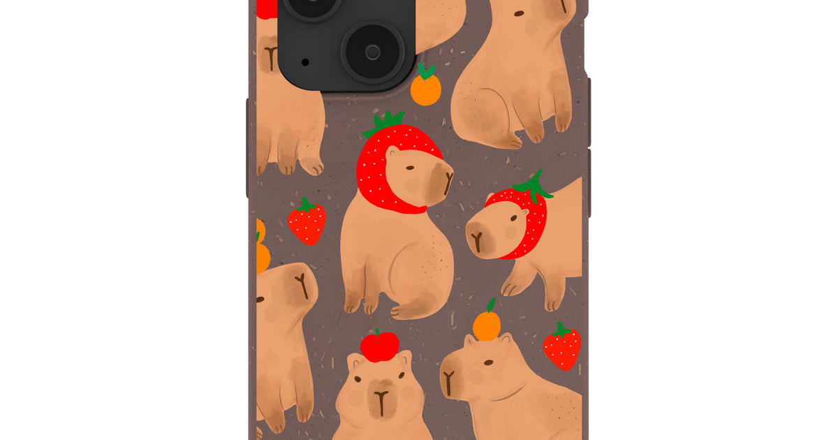 Chocolate Brown Sweet Capybaras iPhone 13 Mini Case – Pela Case