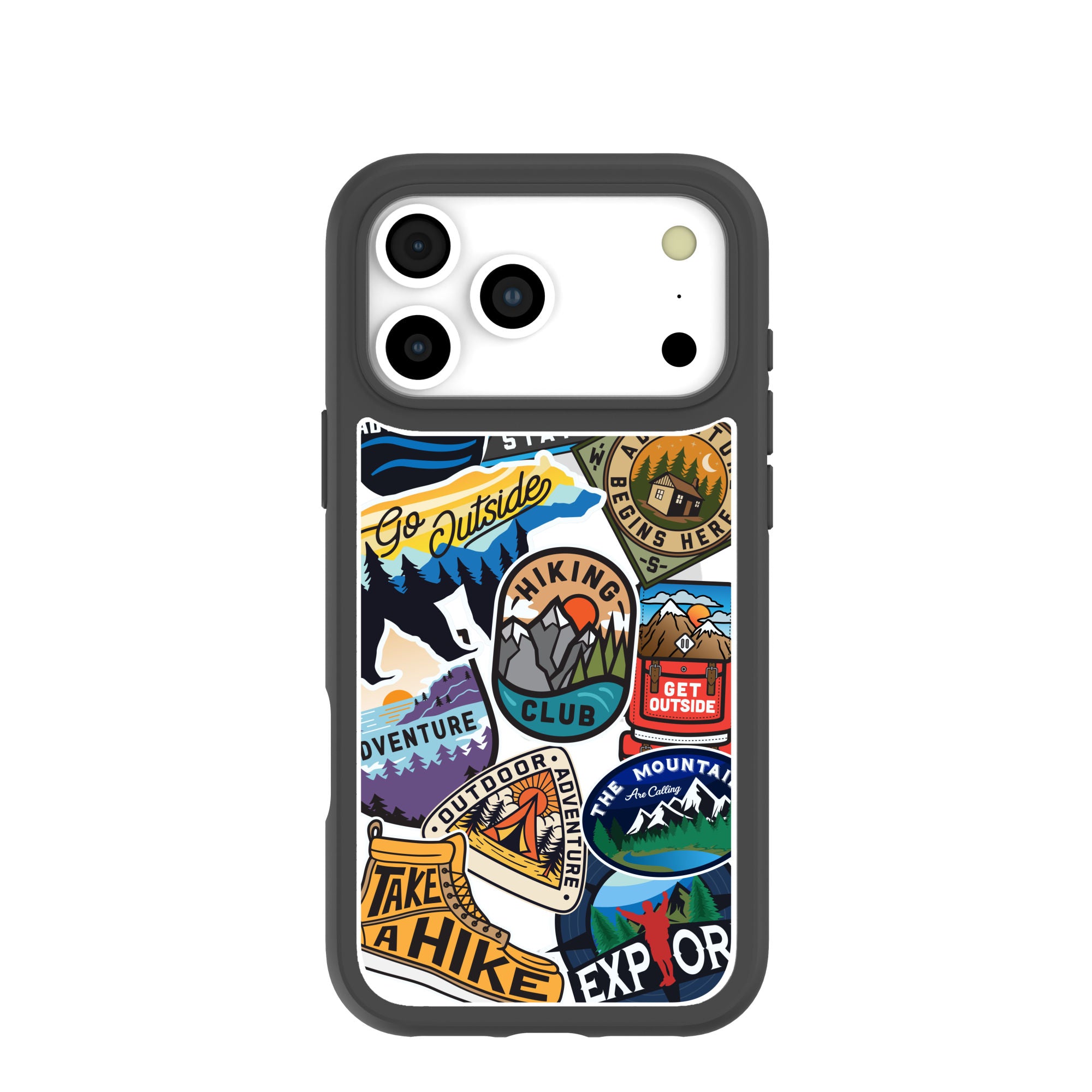 Coque Clear Trail Stickers pour iPhone 17 Pro Max avec Noir Ridge (Mag ...