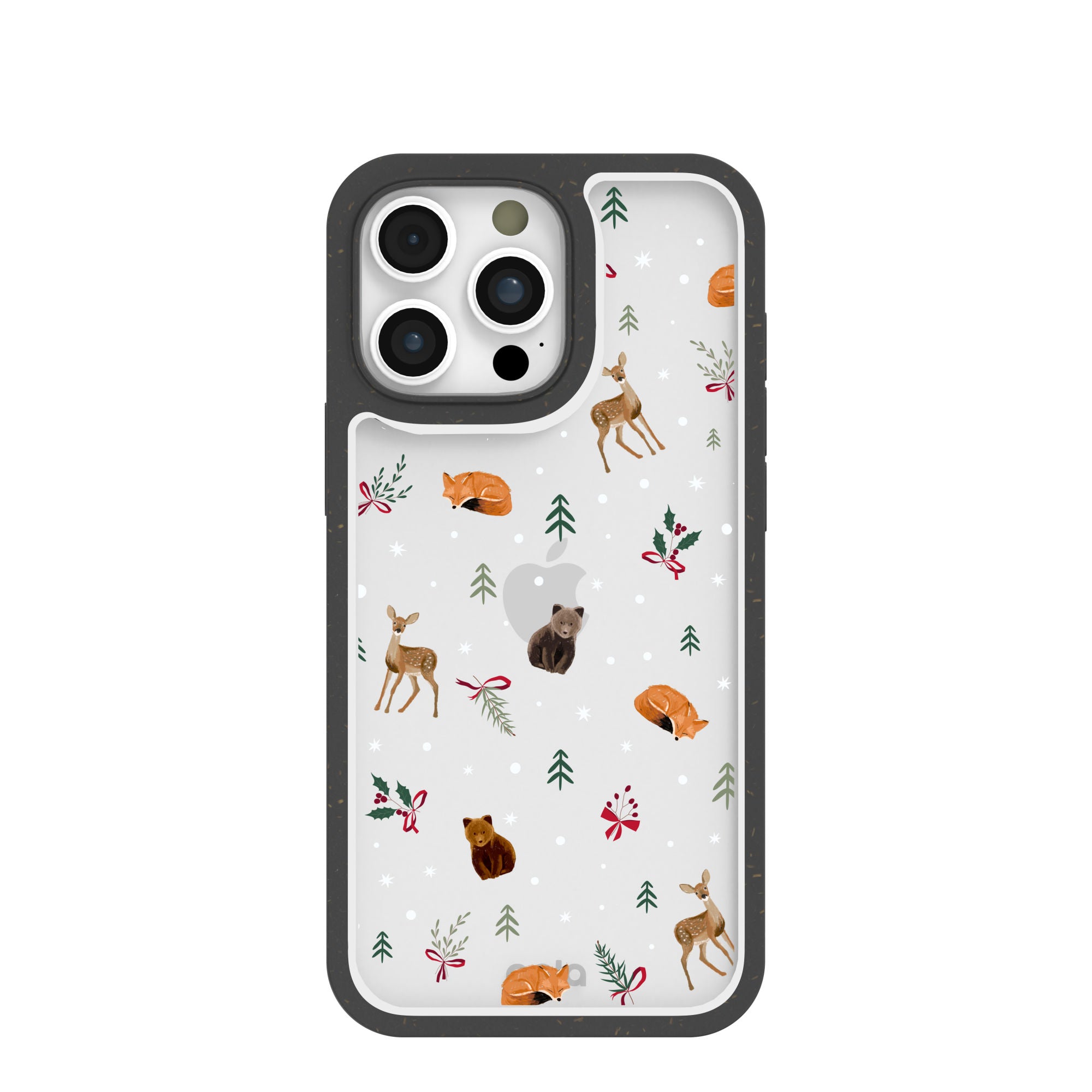 Clear Winter Woodland iPhone 16 Pro Max Case With Black Ridge – Pela Case