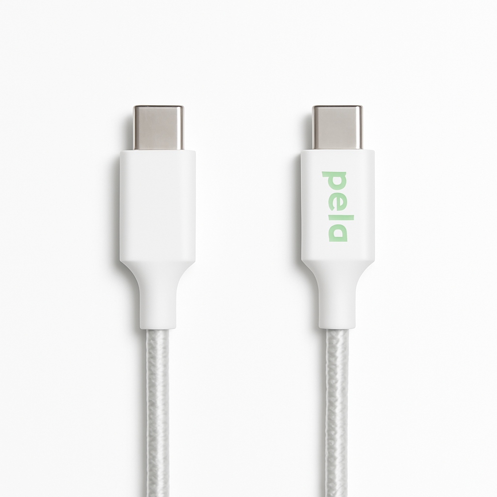 White USB-C to USB-C Cable – Pela Case