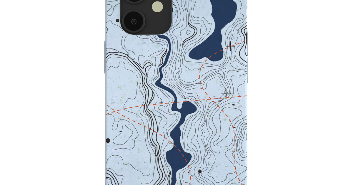 Powder Blue Contour Lines iPhone 12/ iPhone 12 Pro Case – Pela Case