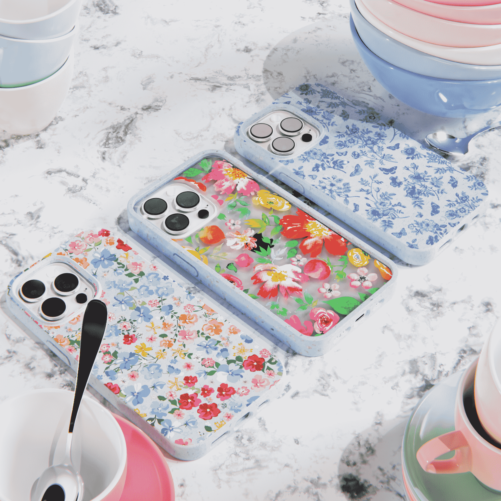 Powder Blue Fleurs iPhone 11 Pro Case – Pela Case