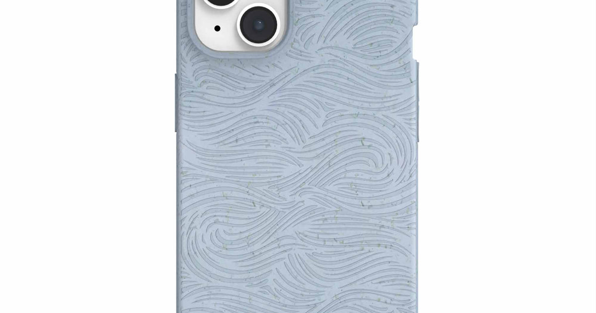 Powder Blue Ebb and Flow iPhone 15 Plus Case – Pela Case