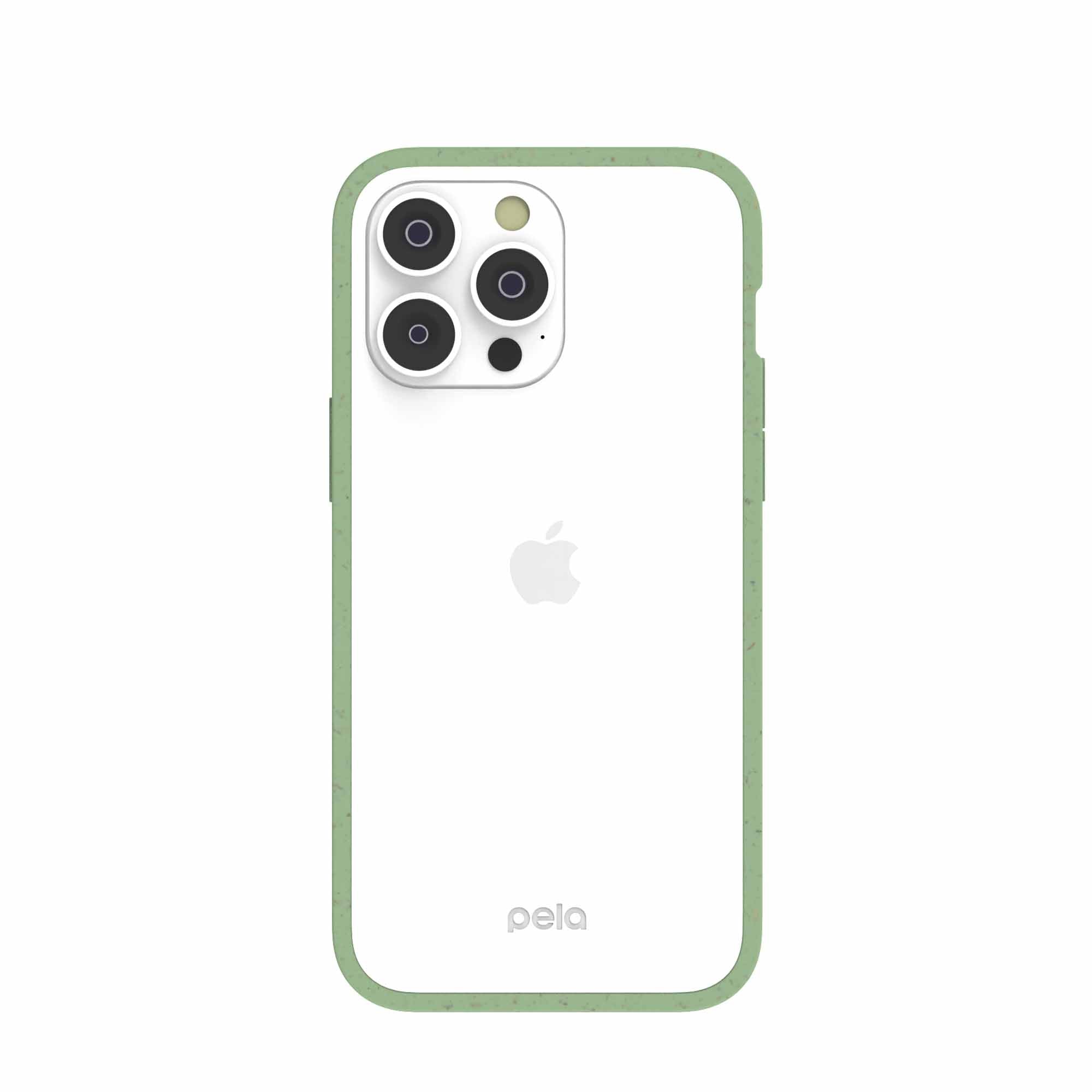 Clear iPhone 14 Pro Max Case with Sage Green Ridge – Pela Case