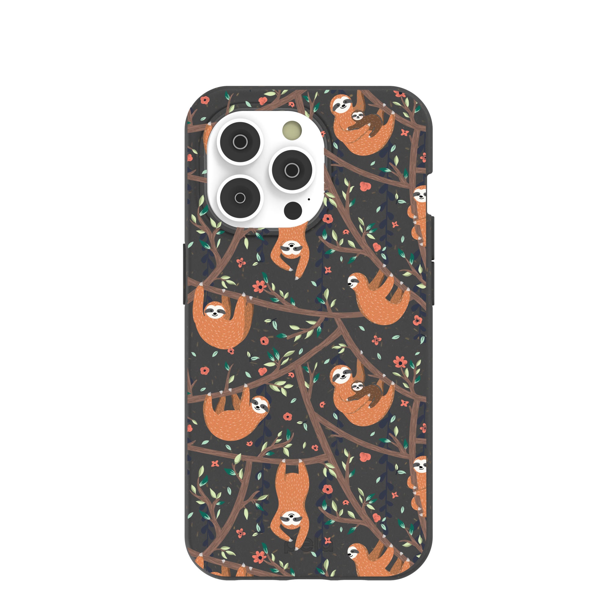 Black Jungle Sloths iPhone 14 Pro Case – Pela Case