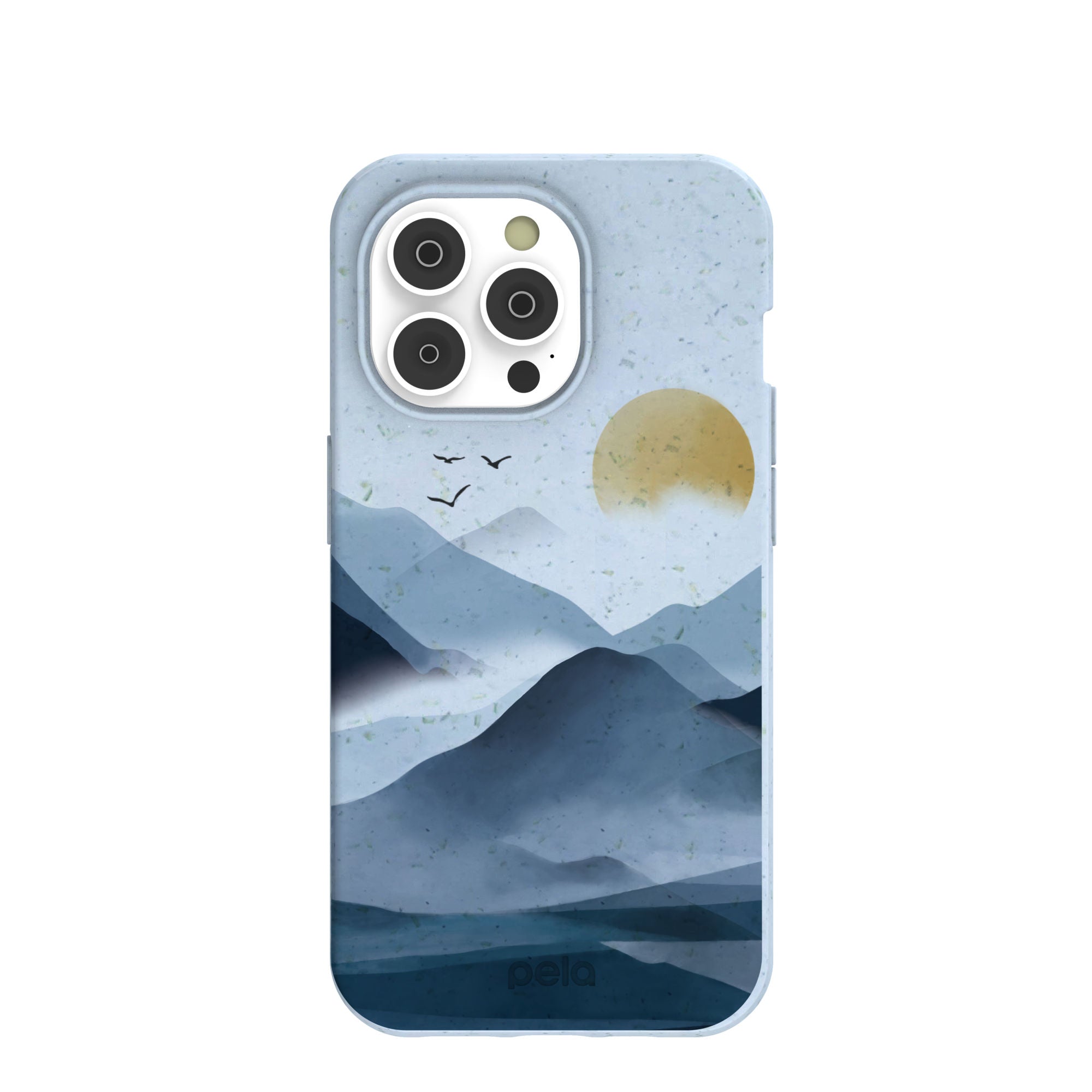 Powder Blue Misty Mountains iPhone 14 Pro Case – Pela Case