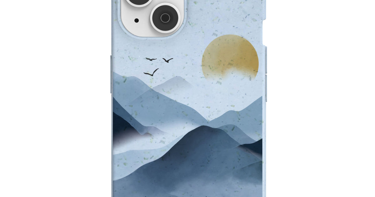 Powder Blue Misty Mountains iPhone 14 Case – Pela Case