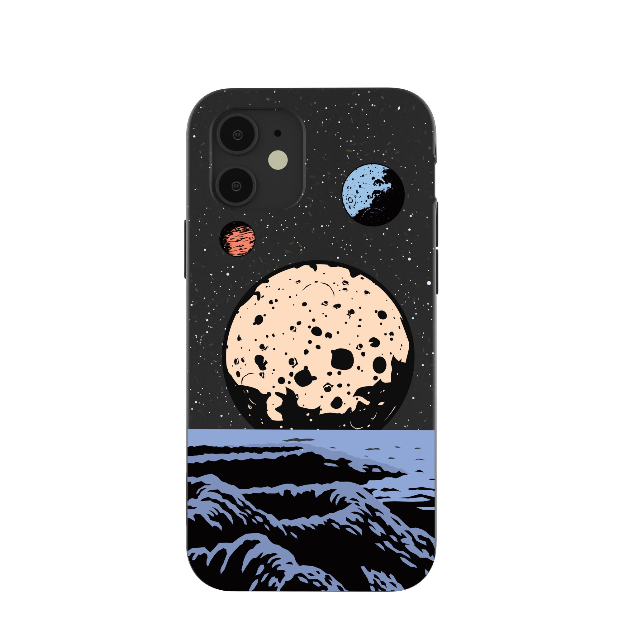 Black Retro Moon iPhone 12/ iPhone 12 Pro Case – Pela Case